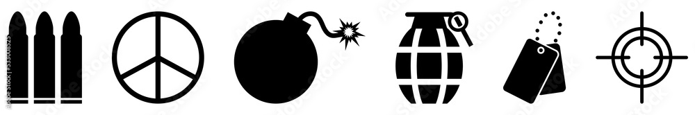 Set of army and military icon set. Vector illustration isolated on ...