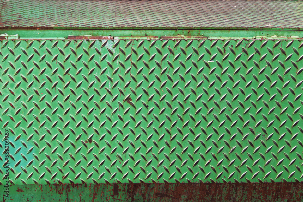 green loading dock diamond plate steel platform step lid iron ridged ...