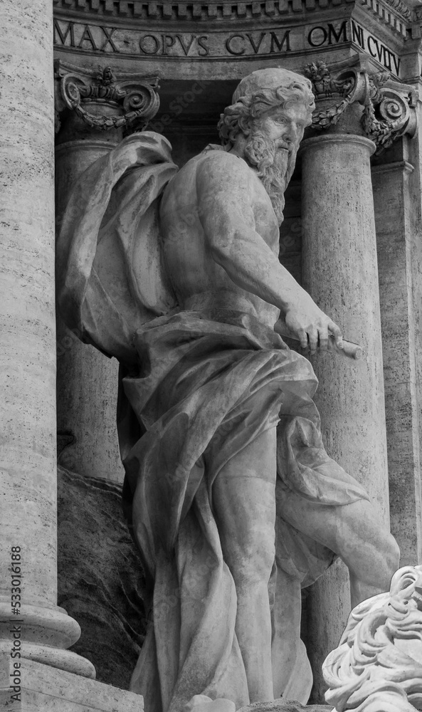 Oceanus sculpture at the Fountain De Trevi The Trevi Fountain is an ...