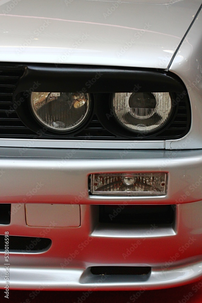 Round twin front headlights of first generation of high performance ...