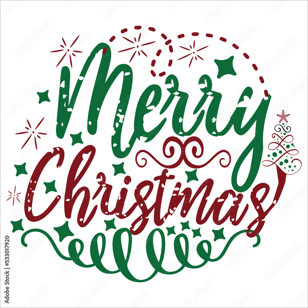 Merry Christmas Shirts Mugs Signs Lettering With Antler Vector