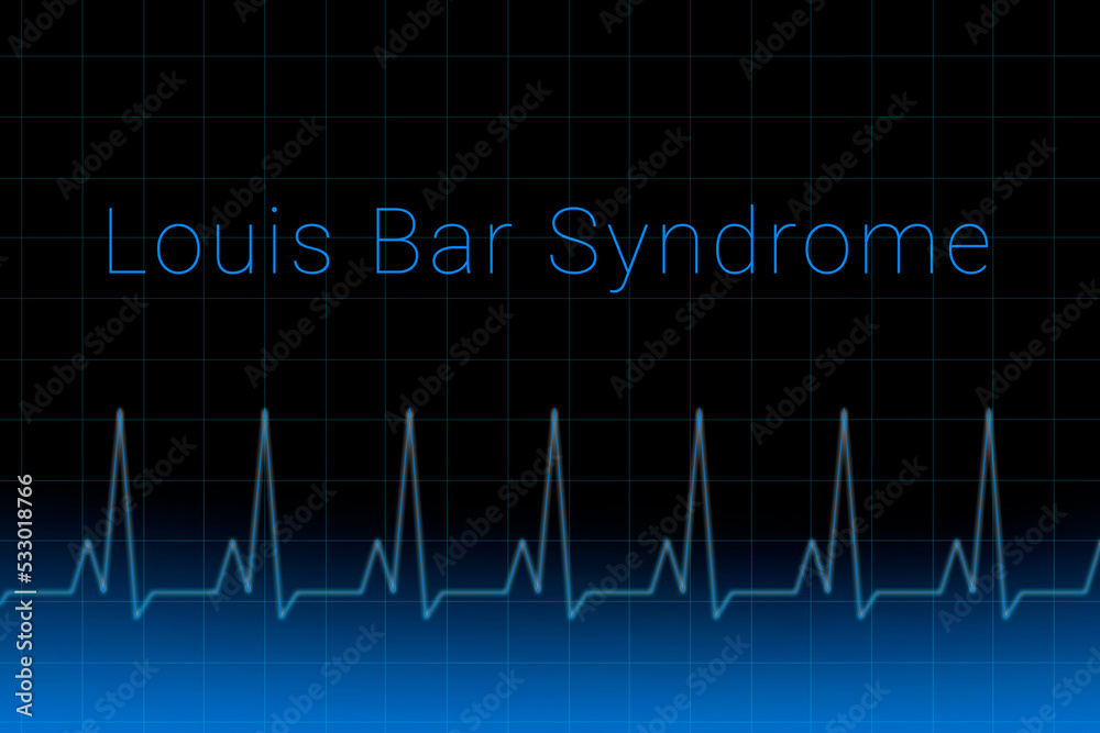 Louis Bar Syndrome disease. Louis Bar Syndrome logo on a dark ...