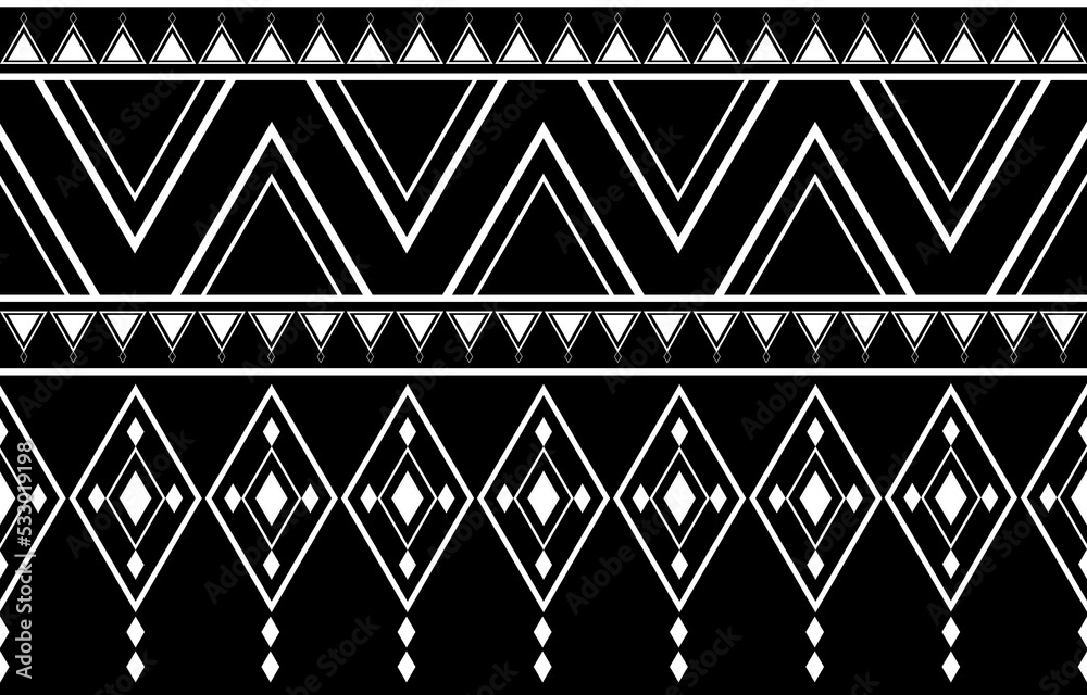 black and white geometric oriental ethnic seamless pattern traditional ...