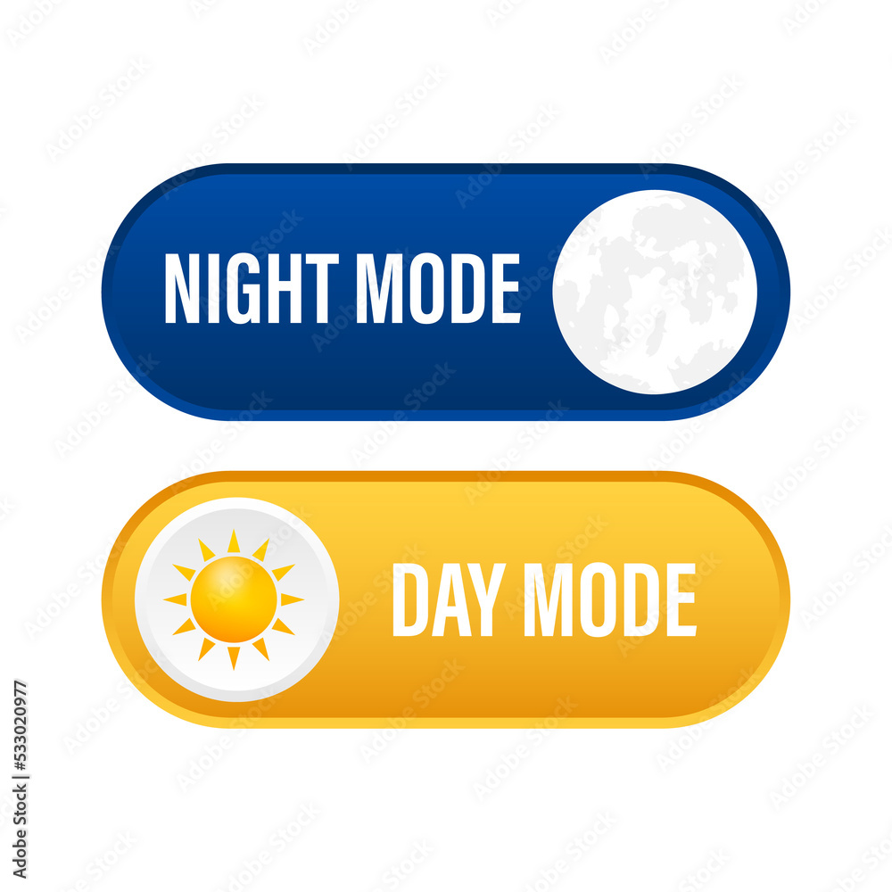 Button with night mode on dark background. Ui design. Dark theme. App ...