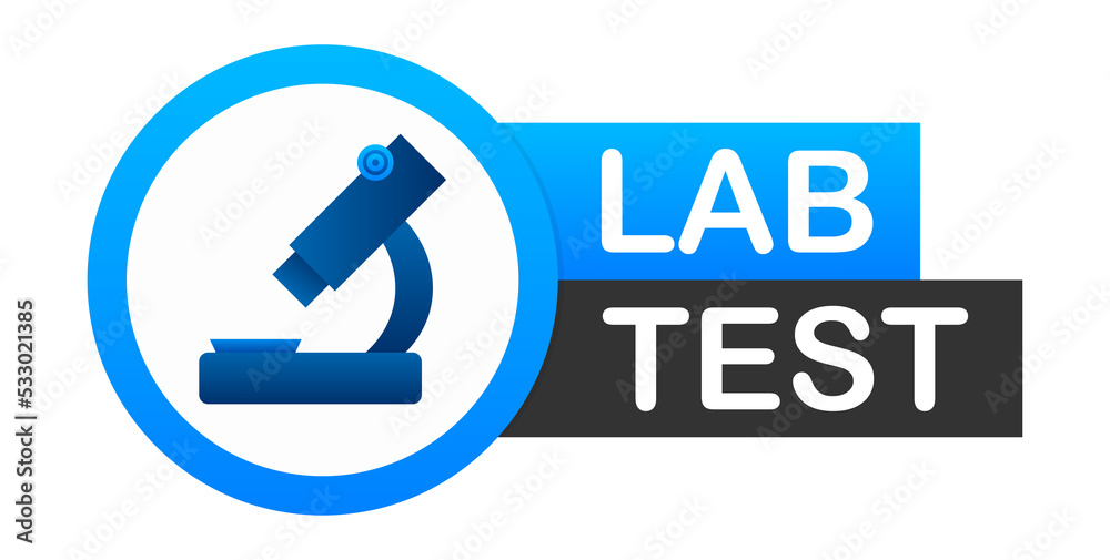 Clinically tested sign. Lab tested sign. Check mark and laboratory ...