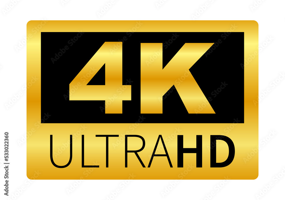 4K Ultra HD label. High technology. LED television display. illustration Stock Illustration ...