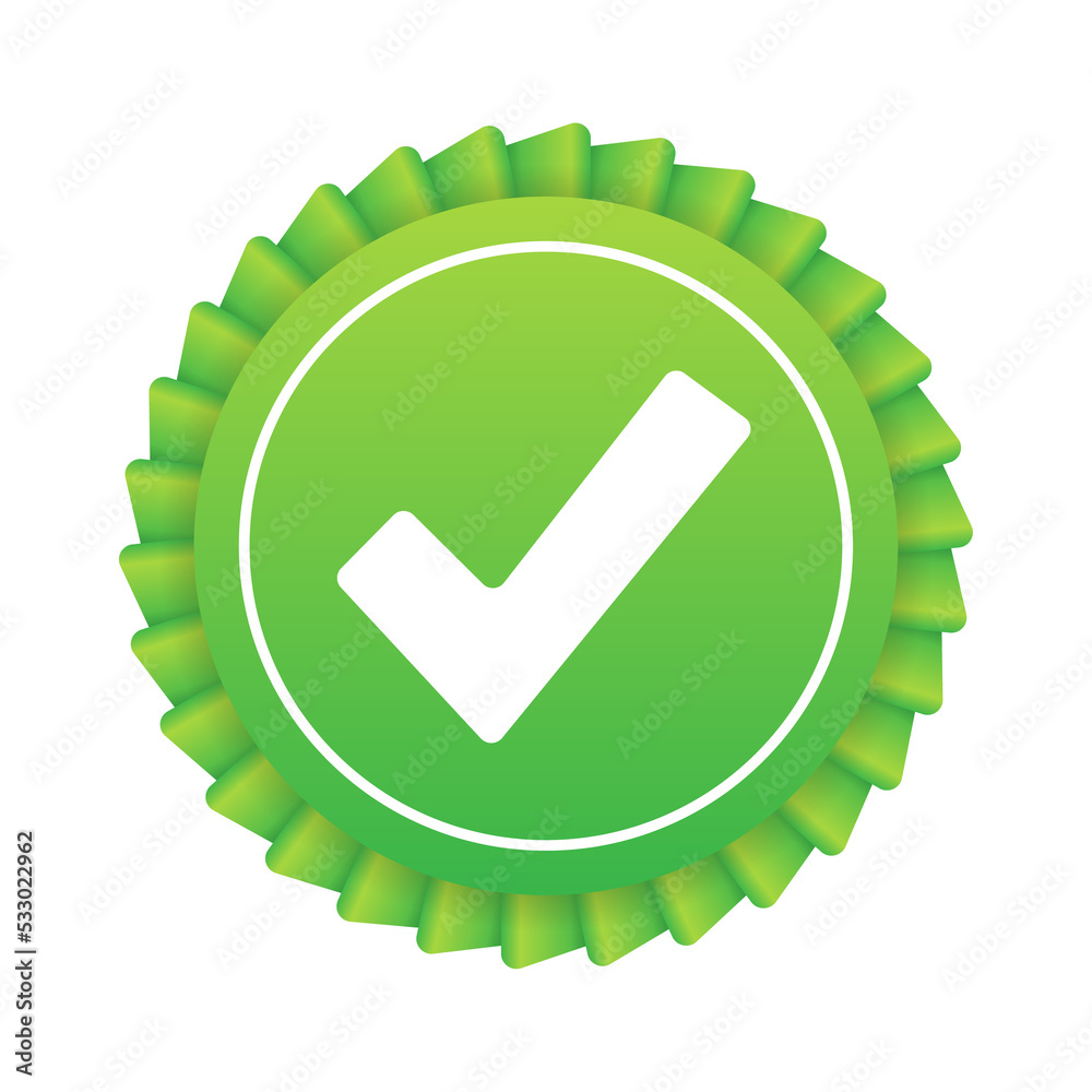 ภาพประกอบสต็อก Tick and cross signs. Green checkmark OK and red X icon ...