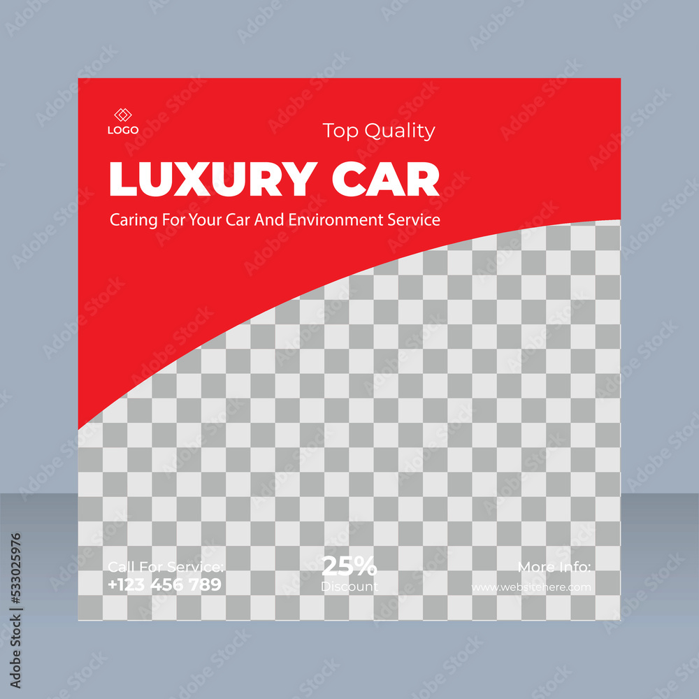 Car Wash Service Post Template Flat Design Social media Stock Vector ...