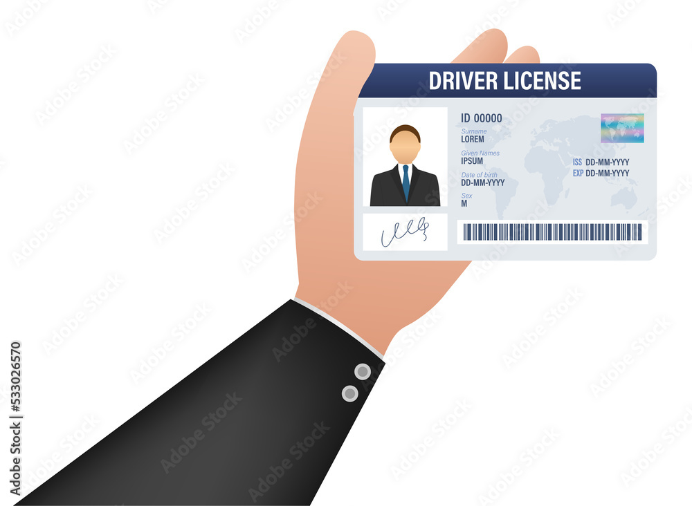 Man driver license plastic card template. Id card. stock illustration ...