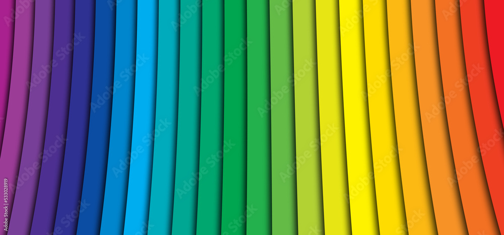 CMYK or RGB color wheel wave. Rainbow stripes background cyan, magenta ...