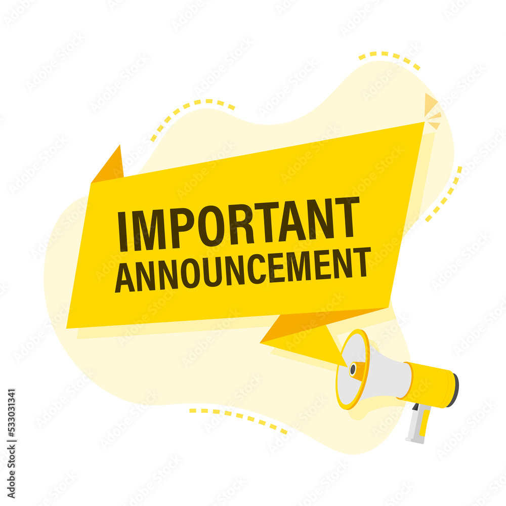 Hand Holding Megaphone with important announcement. Megaphone banner ...