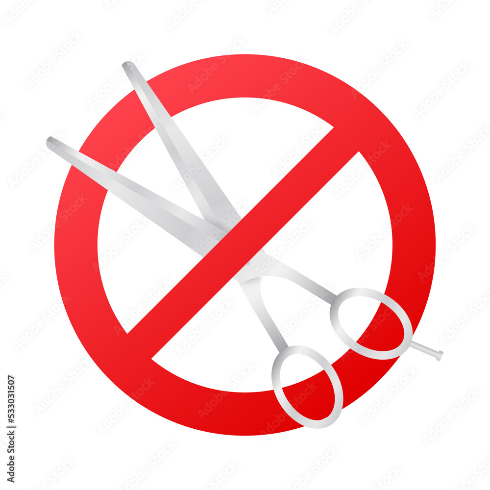 Paper cut packaging. No cut sign. design. Symbol, logo illustration ...