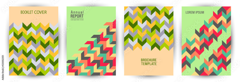 Business publication front page layout set A4 design. Modernism style ...