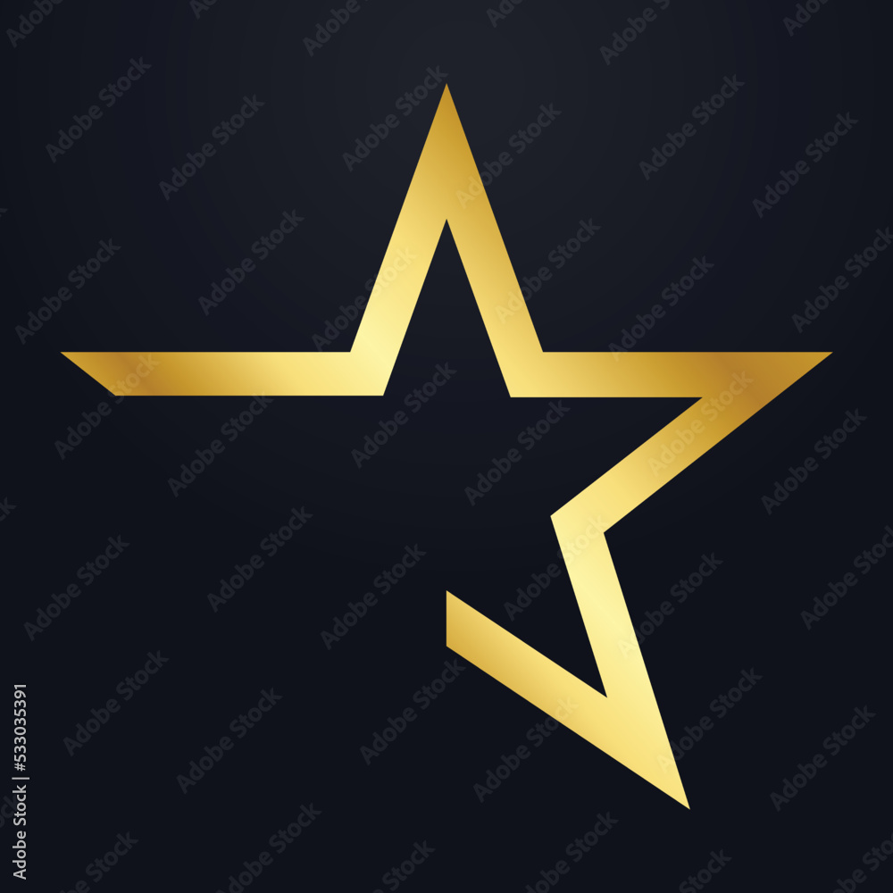 Luxury Golden star logo Symbol Vector designs template, Elegant Style ...