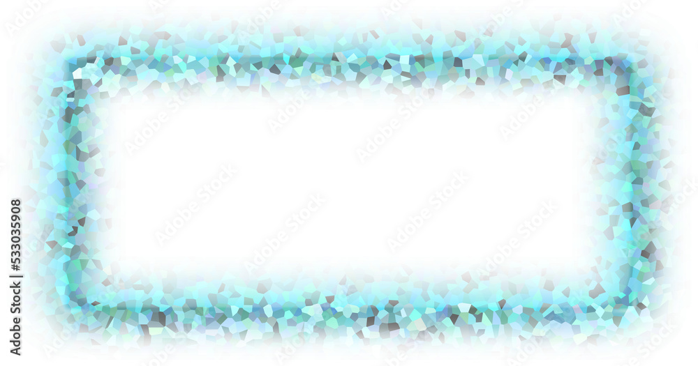 Crystalline translucent bluish frame. png file. Isolated on transparent ...