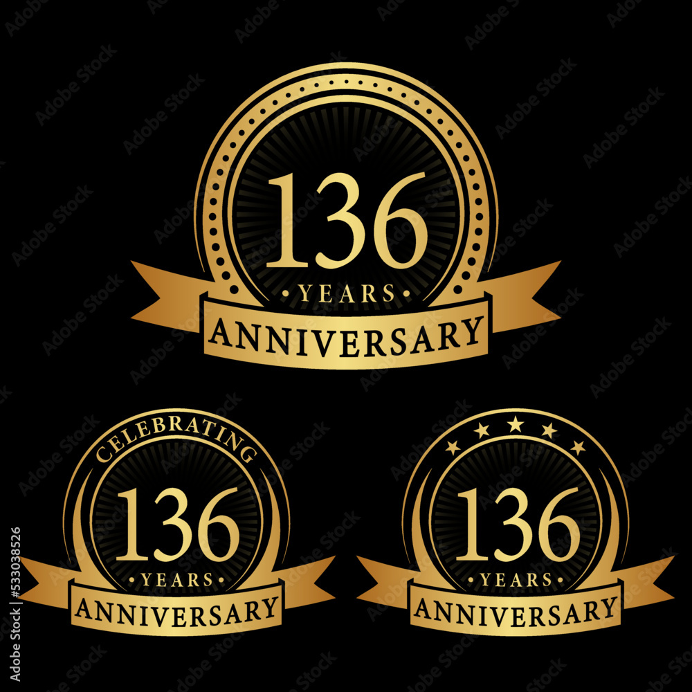 136 years anniversary logo collections. Set of 136th Anniversary ...