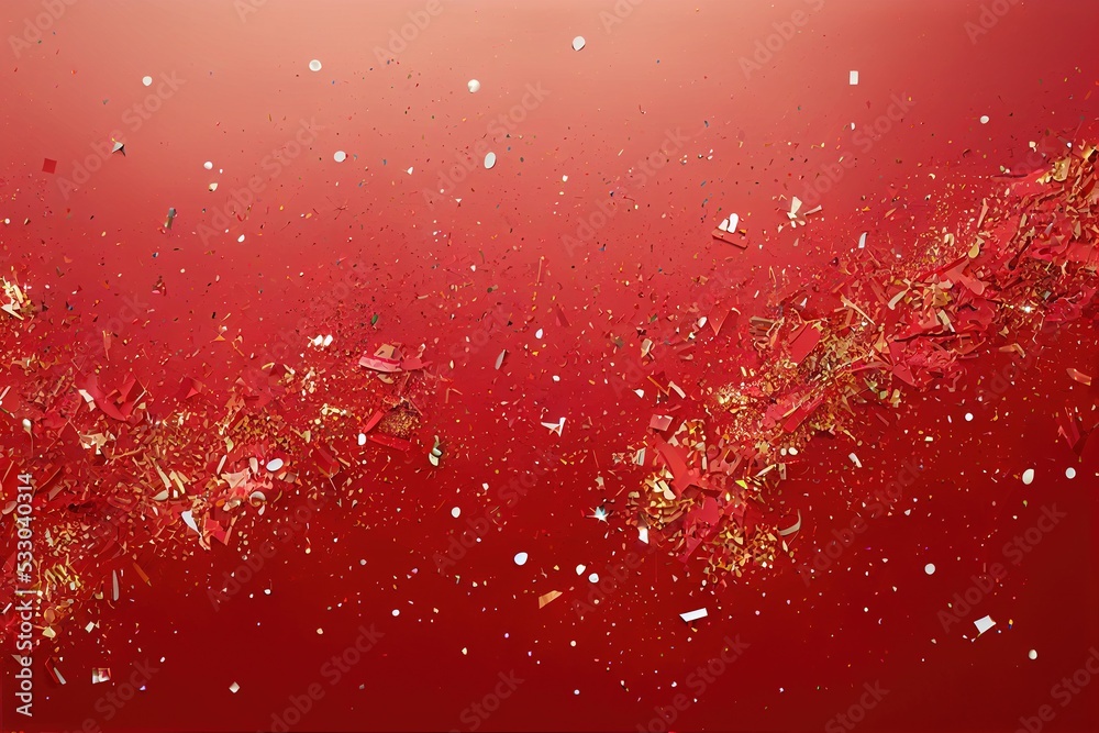 Red background with confetti. Digital illustration Stock Photo | Adobe ...