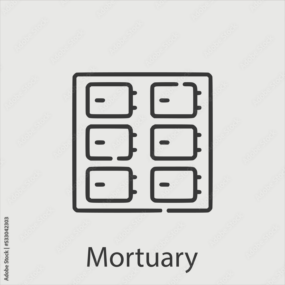 mortuary icon vector icon.Editable stroke.linear style sign for use web ...