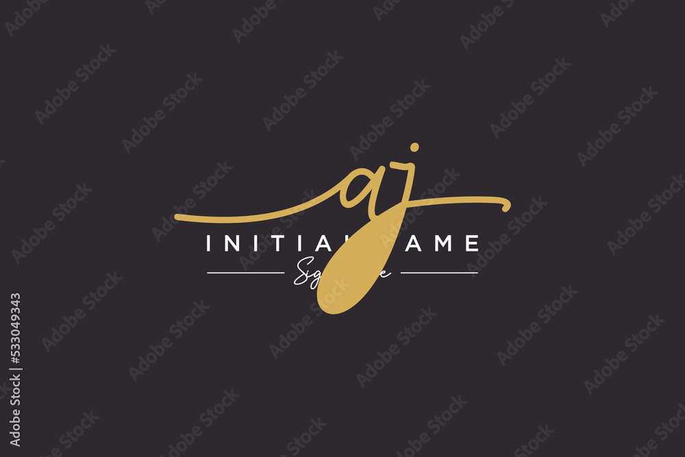 Initial AJ signature logo template vector. Hand drawn Calligraphy ...