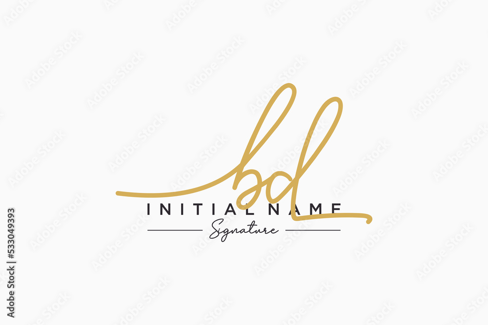 Initial BD signature logo template vector. Hand drawn Calligraphy ...