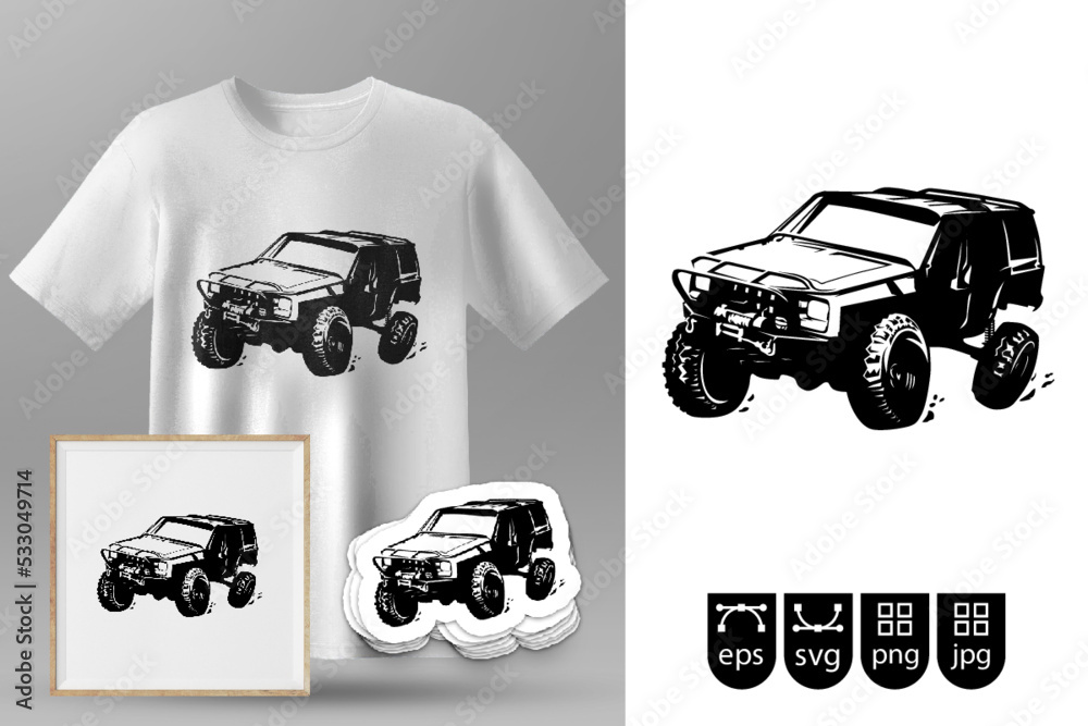 Vecteur Stock off road 4x4 xtream overland america in Silhouette Svg ...