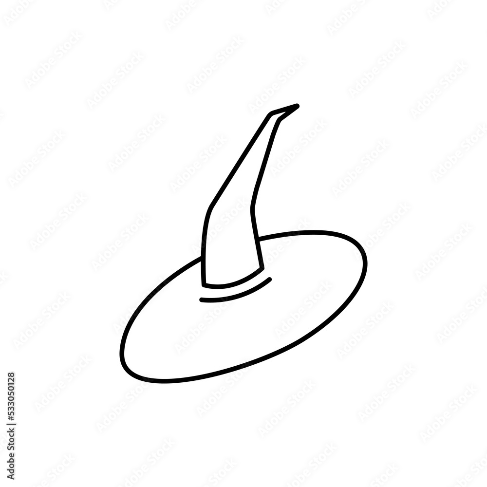 Witch hat halloween doodle line art. Witch s hat halloween collection ...
