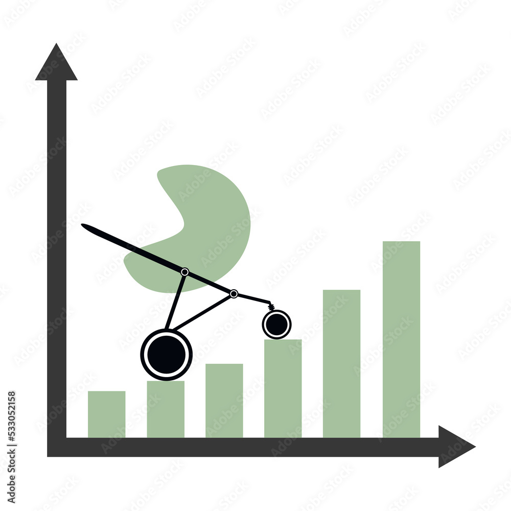 Chart and graph of high and positive fertility rate. Birth rate is ...