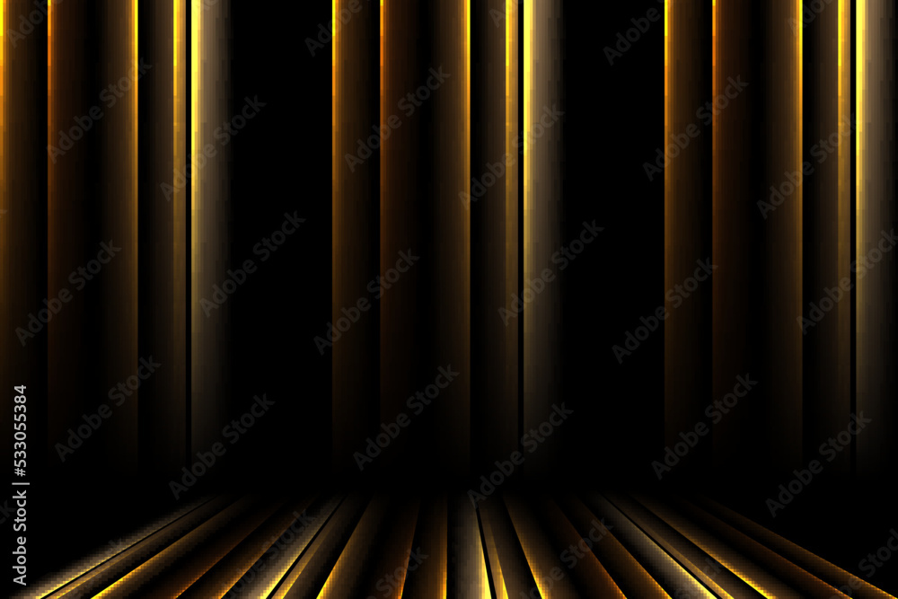 Luxury dark gold cover golden lines curved overlapping decoration style ...