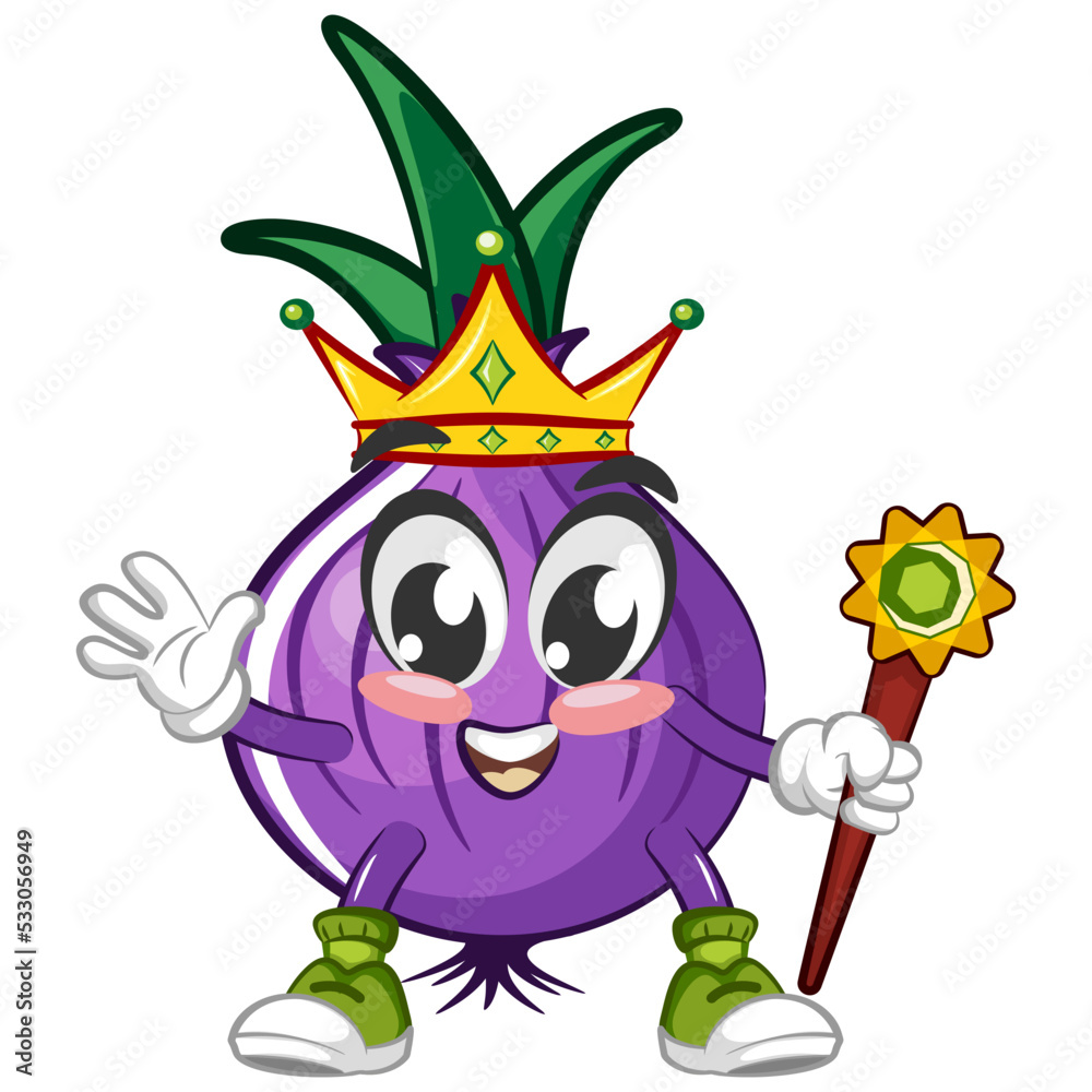cartoon character vector illustration of king onion Stock Vector ...
