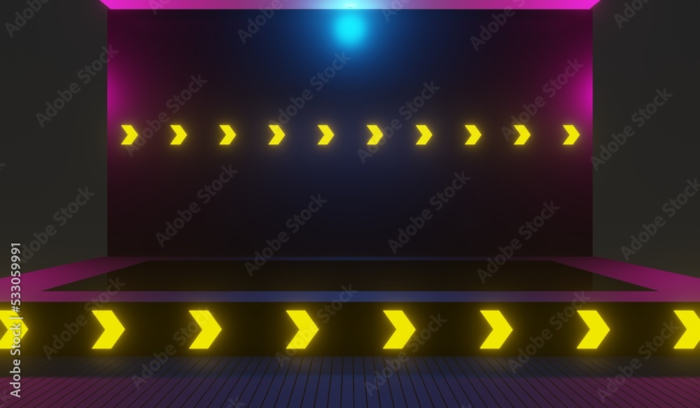 3d Rendering. 3d virtual stage news studio green screen background ...