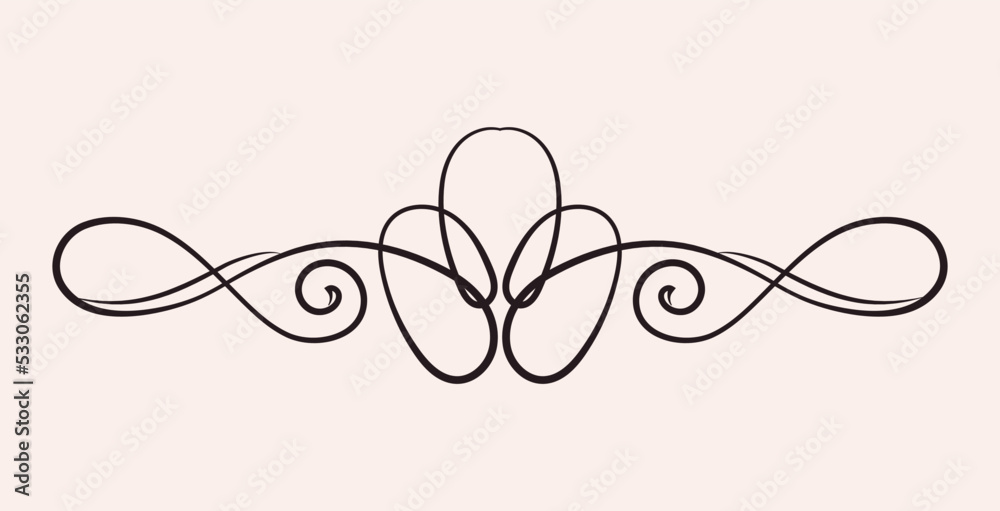 Calligraphic black frame. Graphic element for website in minimalist ...