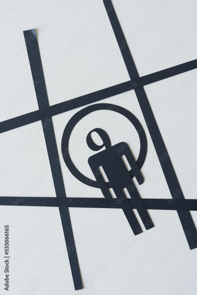 stylized figure of man (stick figure dingbat) with number 9 for head on ...