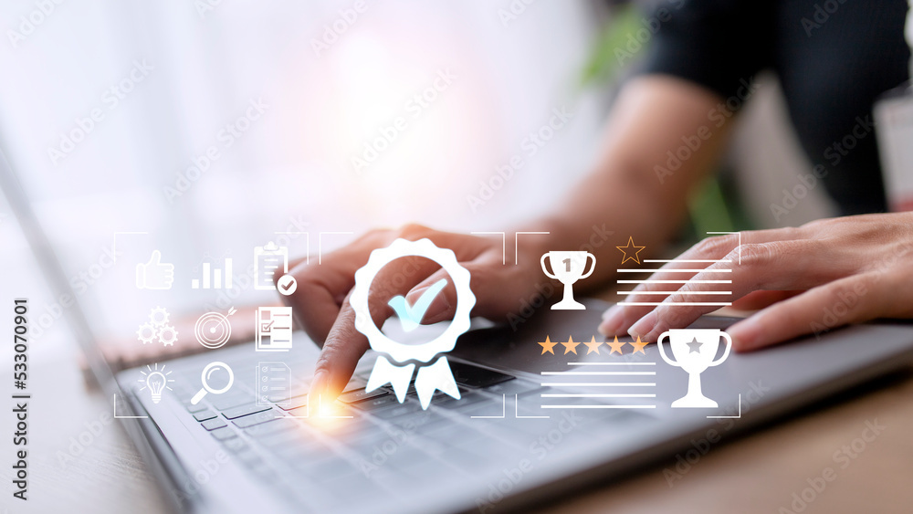 Quality Assurance concept, operating with the quality assurance ...