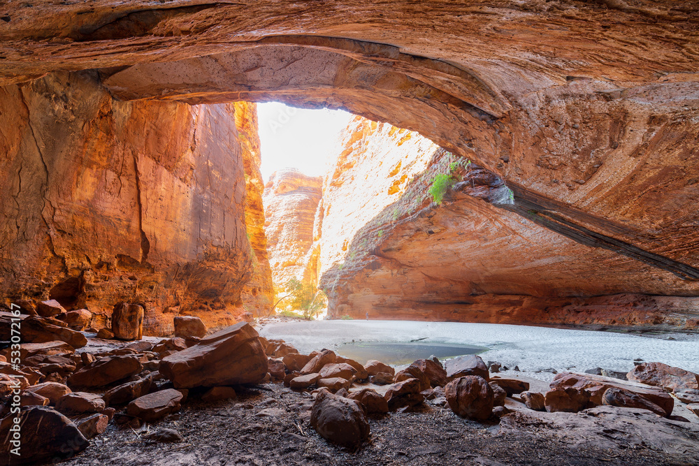 The morning scenery at cathedral gorge, Purnululu National Park (also ...