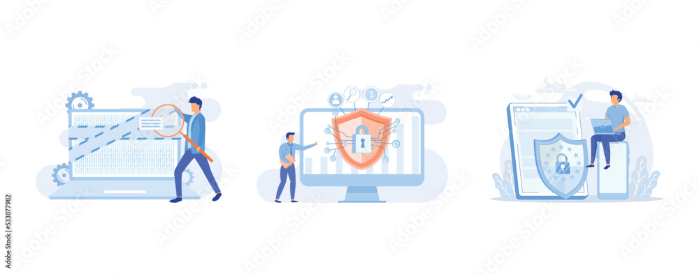Computer forensics abstract concept, Cyber security risk management ...