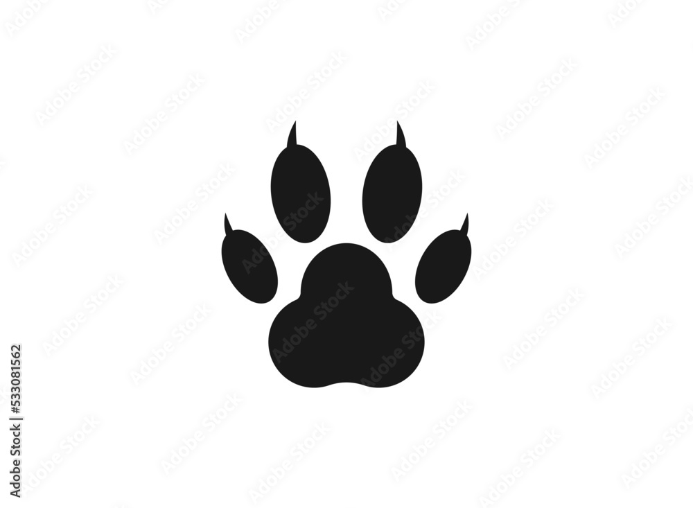 paw vector icon. paw sign on white background. paw icon for web and app ...