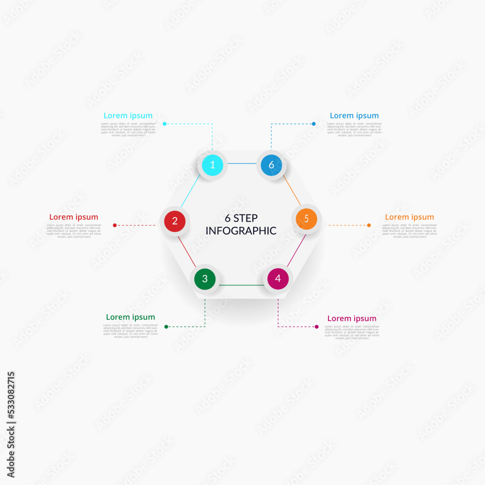 Modern infographic diagram hexagonal shaped. Hexagon style infographics ...