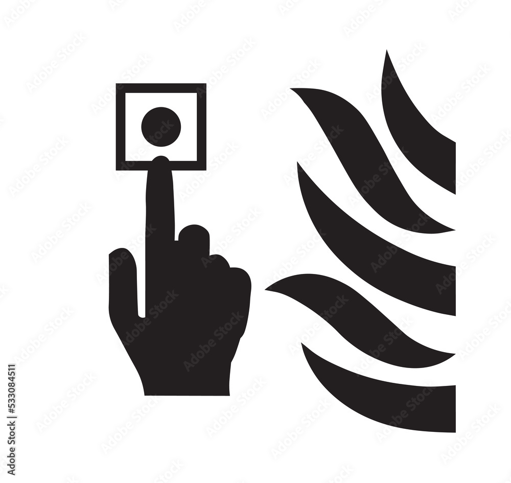 Fire alarm call point vector sign. Stock Vector | Adobe Stock