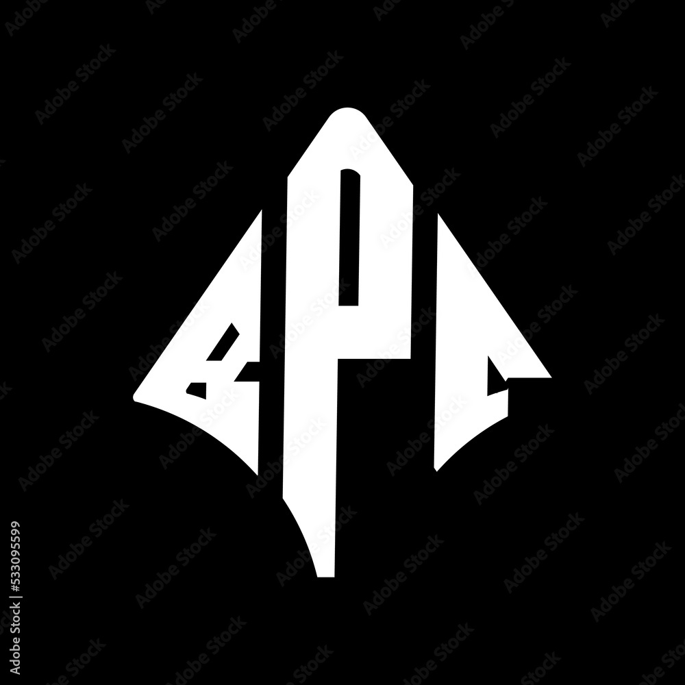 BPC letter logo design. BPC modern letter logo with black background ...