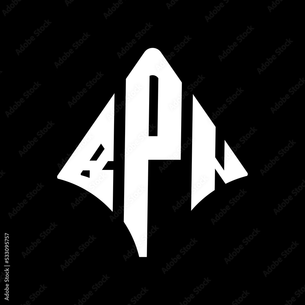 BPN letter logo design. BPN modern letter logo with black background ...