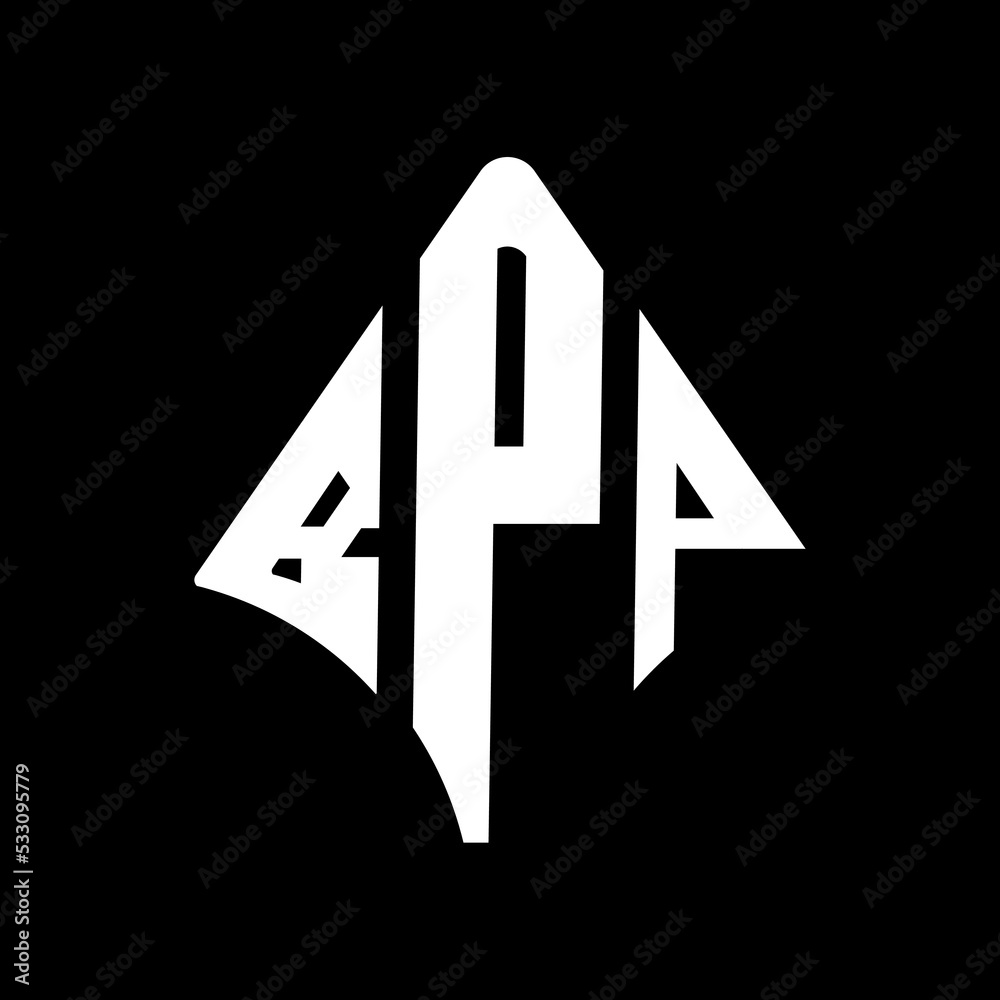 BPP letter logo design. BPP modern letter logo with black background ...