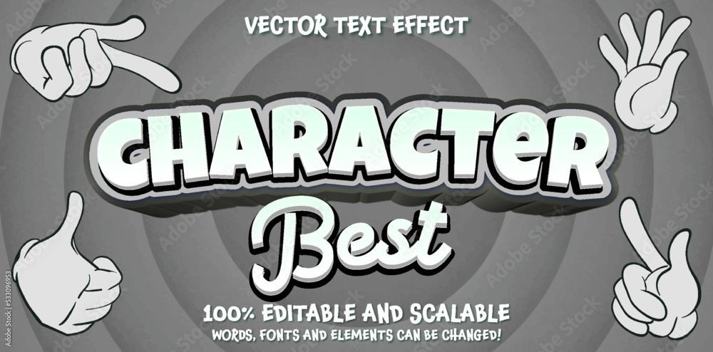 Editable text effect, Character Text 3d cartoon template style premium ...