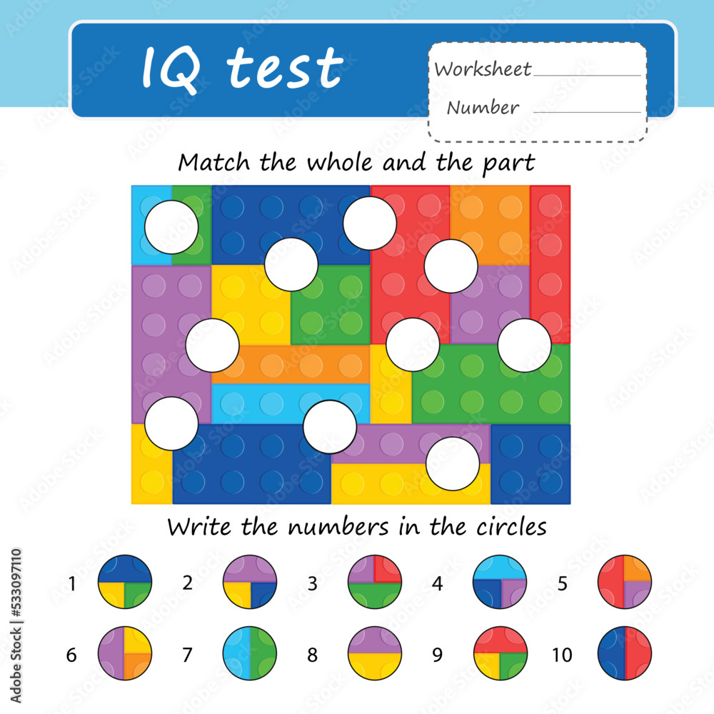 Game for the development of logic for children. Match the whole and the ...