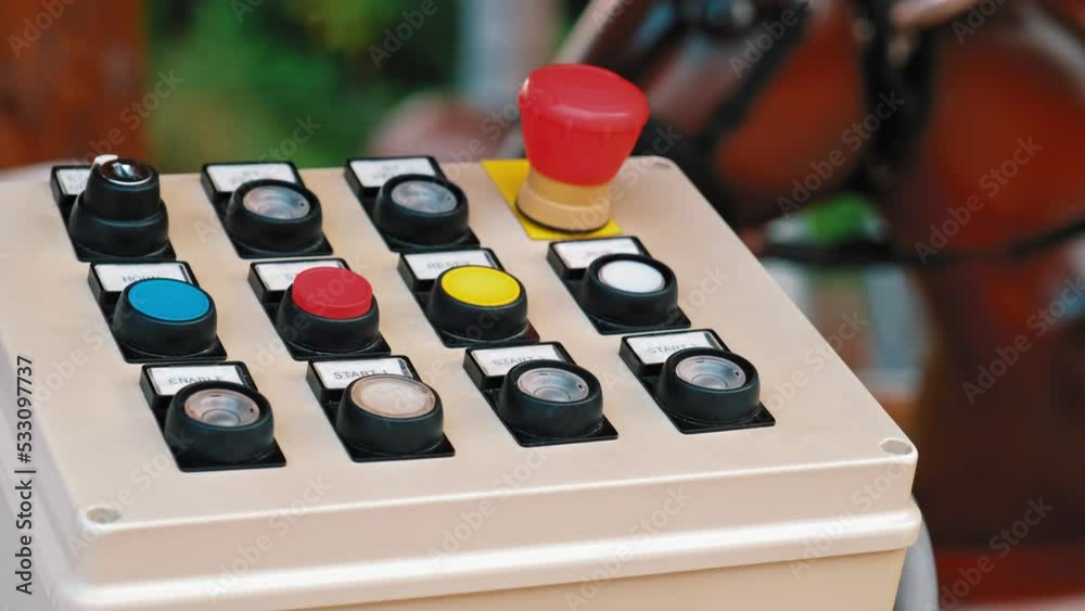 Amusement Park Carousel Control Panel with Emergency Stop Mushroom Head ...