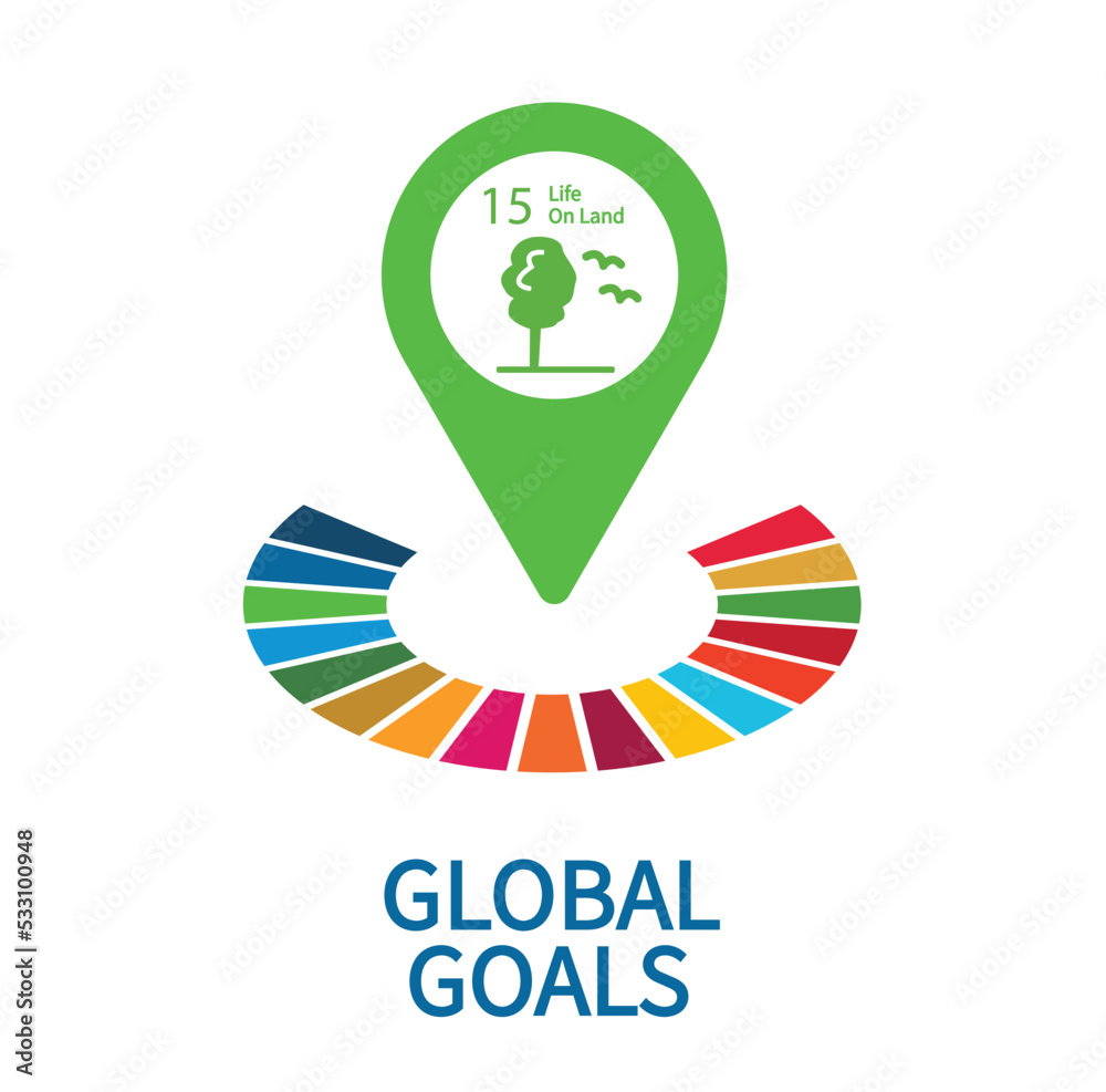 Life on Land Icon - Goal 15 out of 17 Sustainable Development Goals set ...