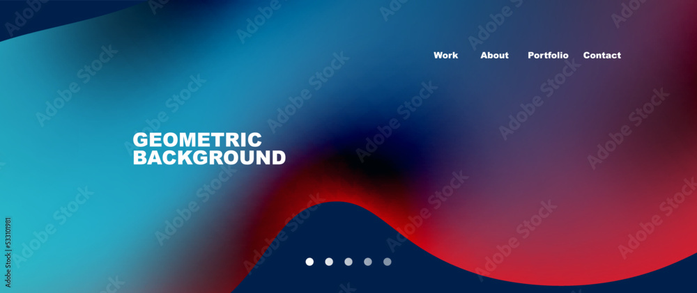 Flowing gradient colors and round elements and circles. Vector ...