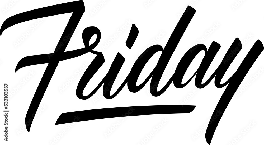 Friday. Hand drawn lettering. Calligraphic element for your creative ...