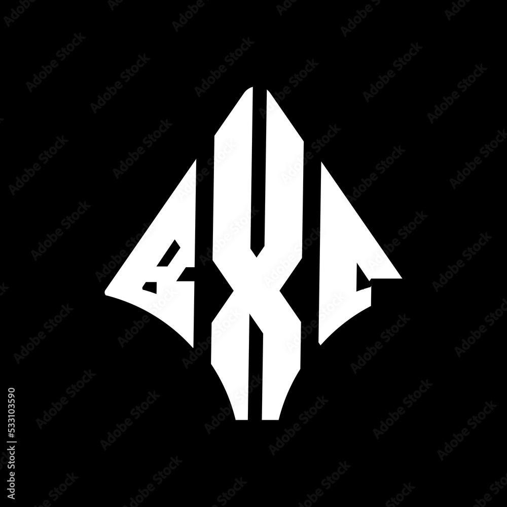 BXC letter logo design. BXC modern letter logo with black background ...