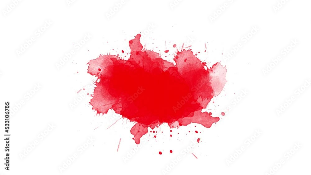 Red Ink brush stroke transition. Ink splash. Abstract ink brush blot ...