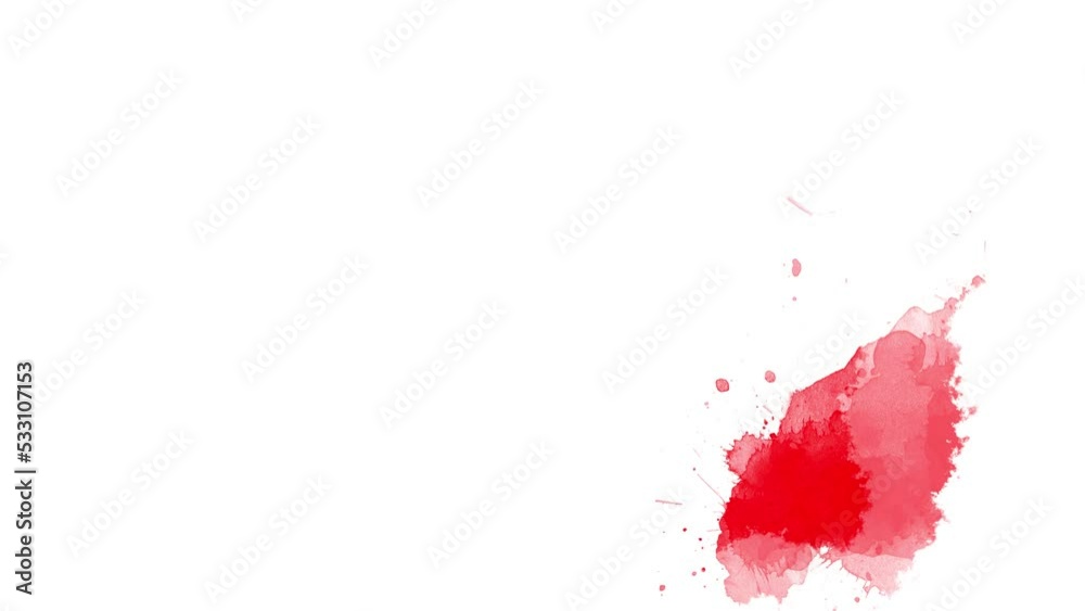 Red Ink brush stroke transition. Ink splash. Abstract ink brush blot ...